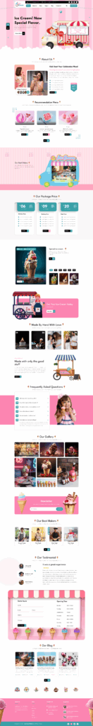 Ice Cream WordPress Theme with Elegant Design Features